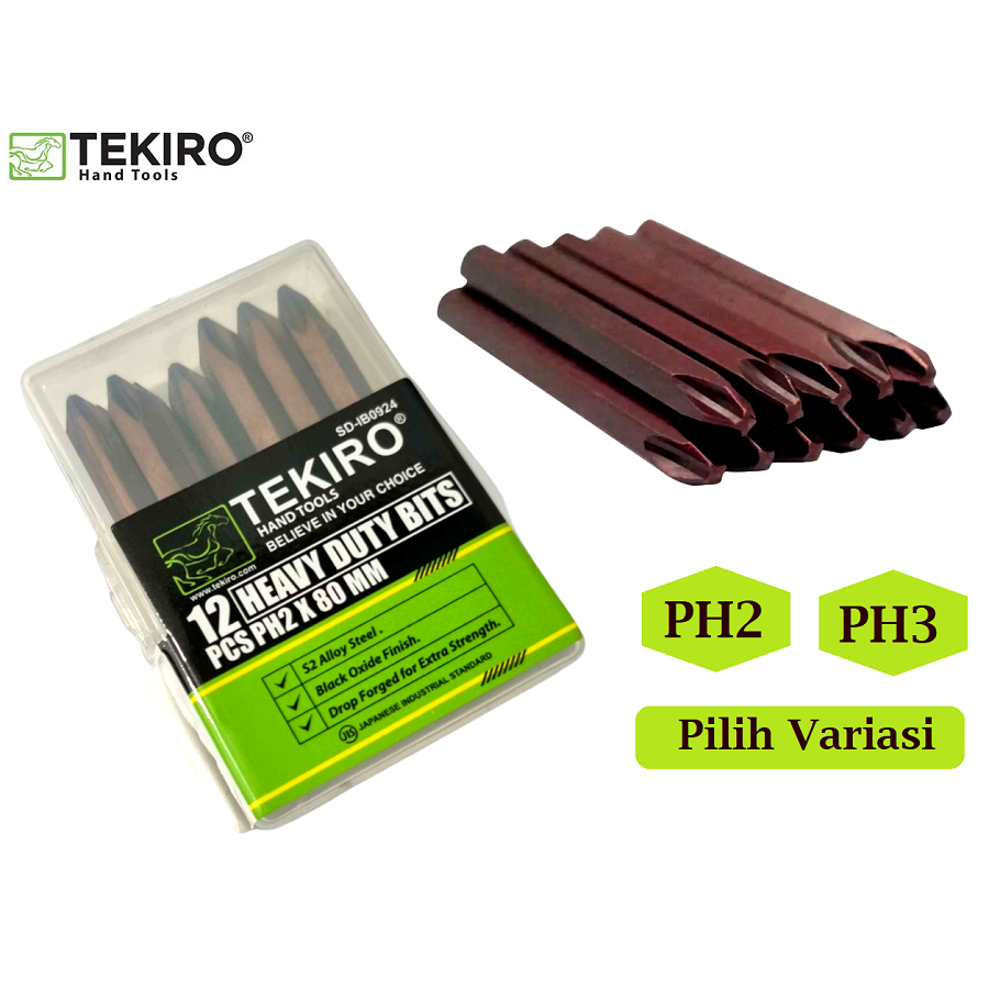 Jual TEKIRO Mata Obeng Ketok PH2 PH3 80 mm Plus Min Minus Magnetic ...