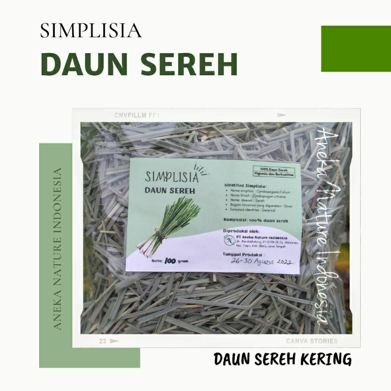Jual Simplisia Daun Sereh / Daun Sereh Kering 100 gram | Shopee Indonesia