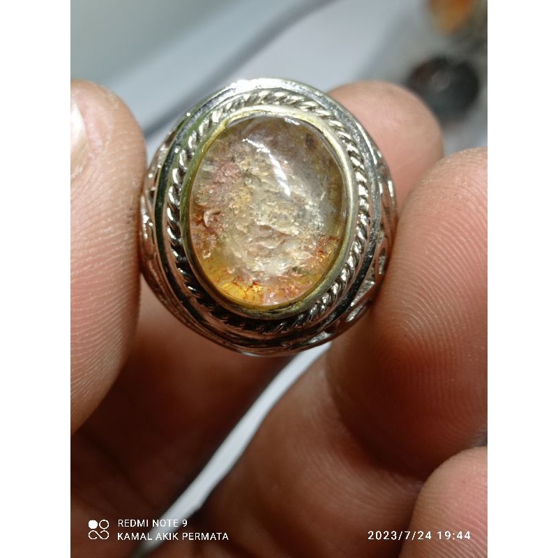 Jual batu mulia natural kecubung karang merah (rock crystal quartz ...