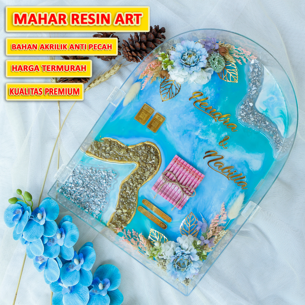 Jual RESIN ART MAHAR PERNIKAHAN MAHAR WEDDING FRAME AKRILIK DOME PIGORA ...