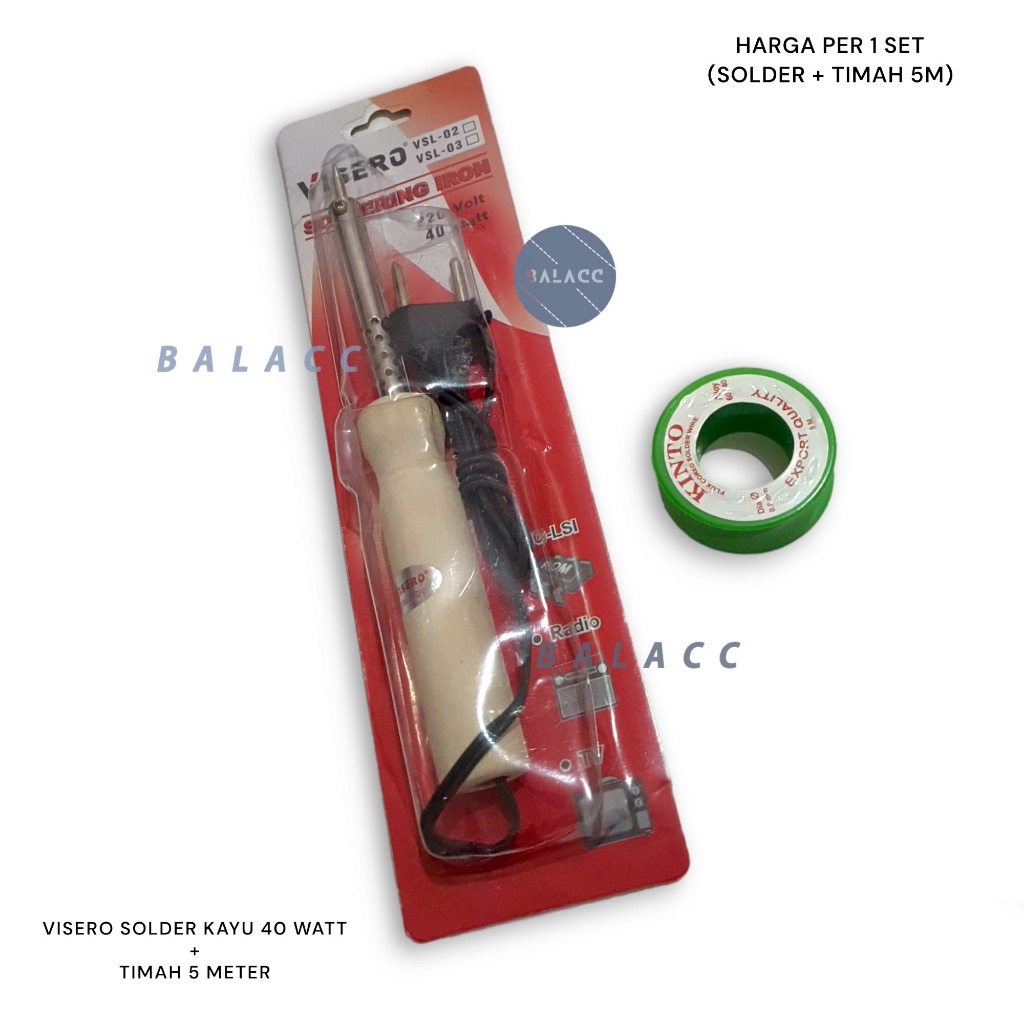 Jual SOLDER PLASTIK / KAYU 40WATT Visero SOLDERING IRON 40W 40 WATT ...