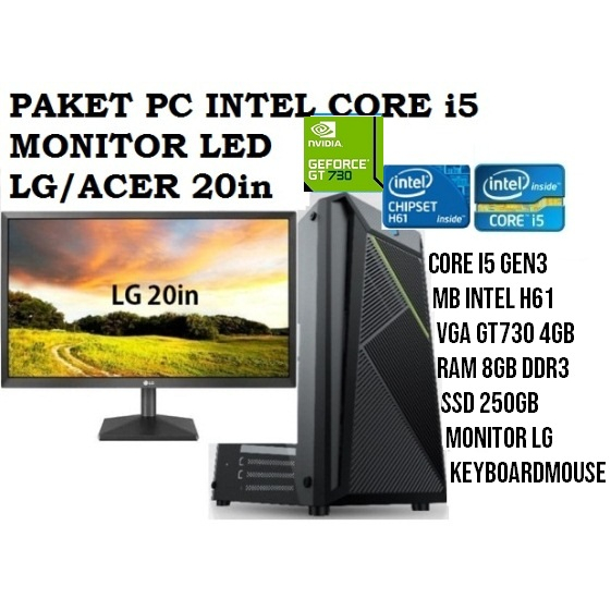 Jual Paket PC Lengkap Core i5+LED LG+VGA GT730 4GB+KeyboardMouse ...