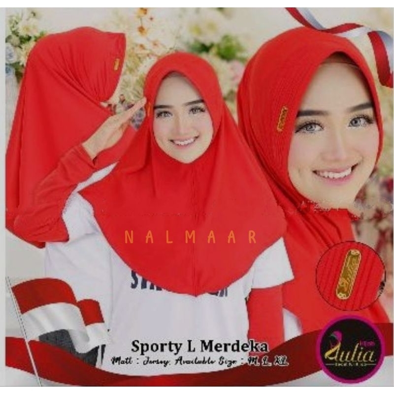 Jual jilbab sport merah kemerdekaan olahraga | Shopee Indonesia