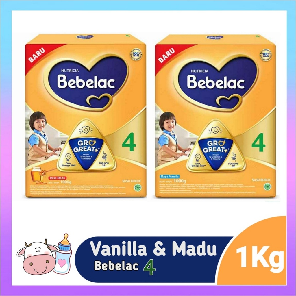 Jual Bebelac 4 Madu / Vanila 1000gr / 1kg (Box Kuning) | Shopee Indonesia