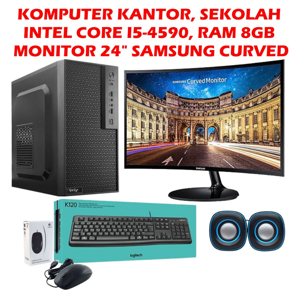 Jual PAKET KOMPUTER KANTOR INTEL CORE I5-4590 RAM 8GB MONITOR LG WIDE KEYBOARD MOUSE LOGITECH ...
