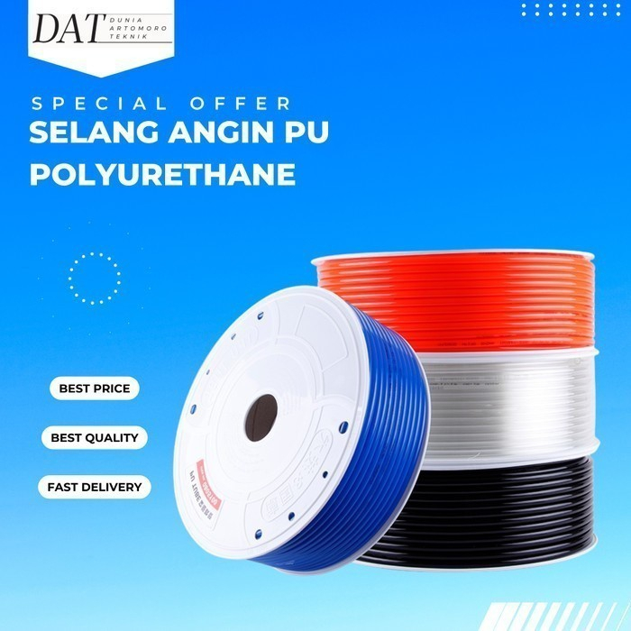 Jual Selang PU Pneumatic POLYURETHANE OD 12mm x ID 8mm (1 Roll 100 Meter) | Shopee Indonesia