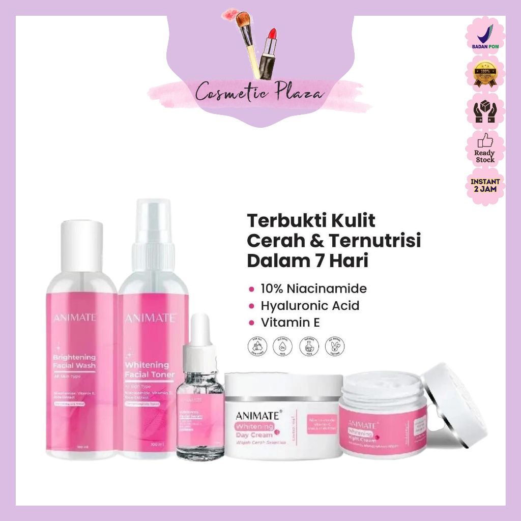 Jual ANIMATE 5x Active Instan Whitening Brightening Series Paket 5in1 ...