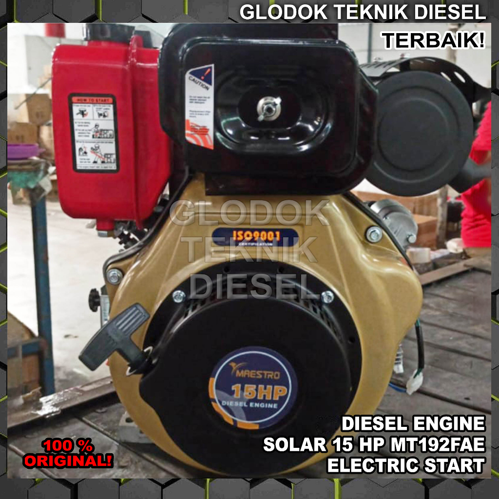 Jual Mesin Penggerak Solar Engine Diesel 15 HP Electric Start Type 192 15HP MT192FAE MT 192 FAE ...