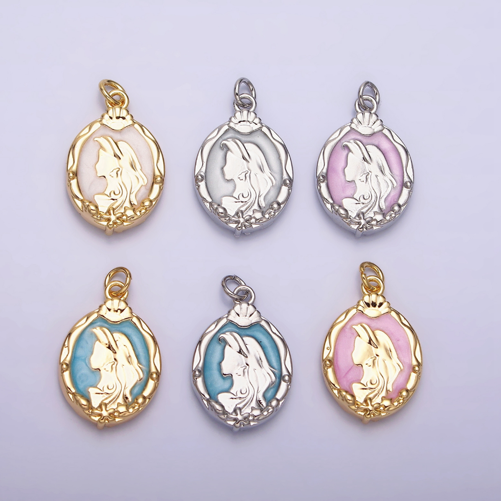 Jual Modan - Premium Gold Filled Mermaid Enamel Liontin Oval Ekor ...