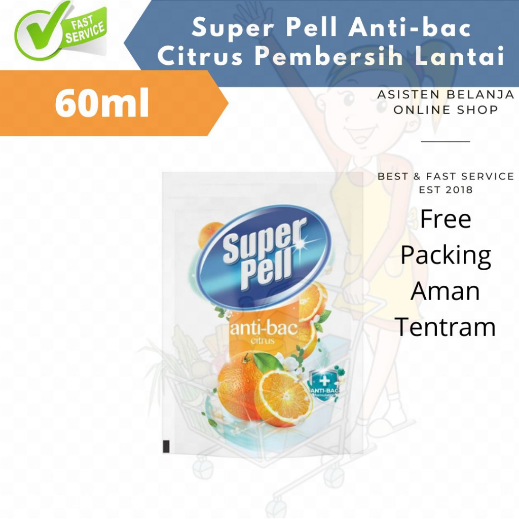 Jual Super Pell Superpell Anti Bac Citrus 60ml Tester Size Pembersih ...