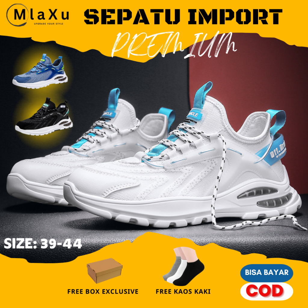 Jual Sepatu Olahraga Pria Sepatu Sneakers Putih Running Sport Shoes ...