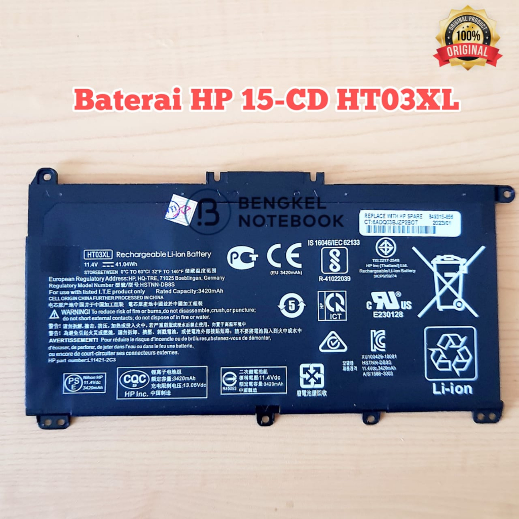 Jual Baterai HP HT03XL HT03 HSTNN-LB7X HP 15-CD 15-CC 14-BF 15-CS 14-CE ...