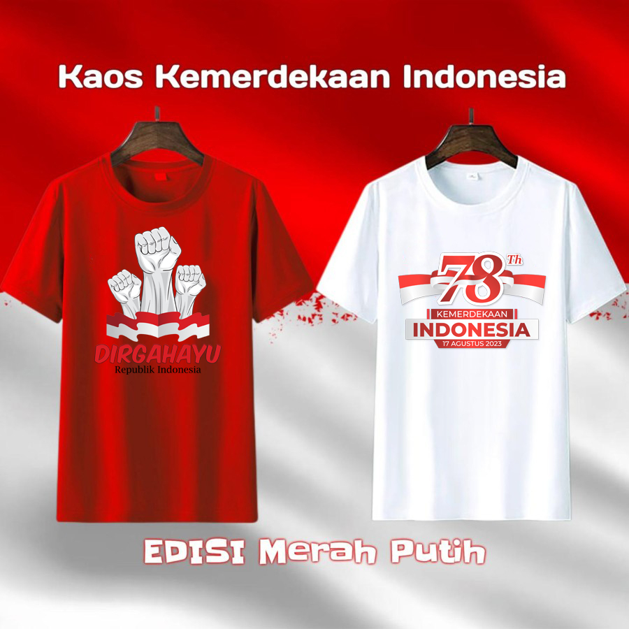 Jual kaos edisi kemerdekaan seragam acara 17 agustus lengan pendek ...