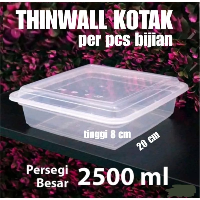 Jual DAPURMAMI 10 biji ThinWall 200 ml 250 ml 300 ml 500 ml 650 ml 750 ml 1000 ml Thinwall Sq ...