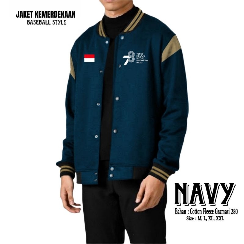 Jual JAKET KEMERDEKAAN 17AN AGUSTUS 78 RESMI KEREN | JAKET BASEBALL ...