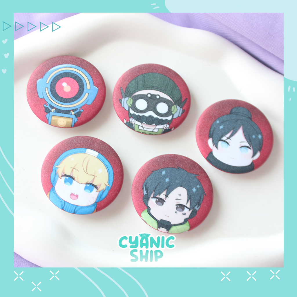 Jual Pin Glitter Apex Legends Chibi Pathfinder Wattson Wraith Crypto ...