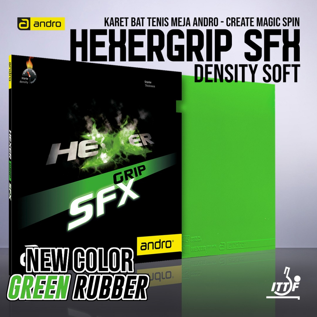 Jual Karet Bat Tenis Meja Pingpong Andro Hexer Grip SFX Green Original ...