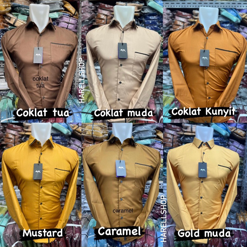 Jual BISA COD - KEMEJA PRIA HARLEY MAN CHOCO COLLECTION warna mustard ...