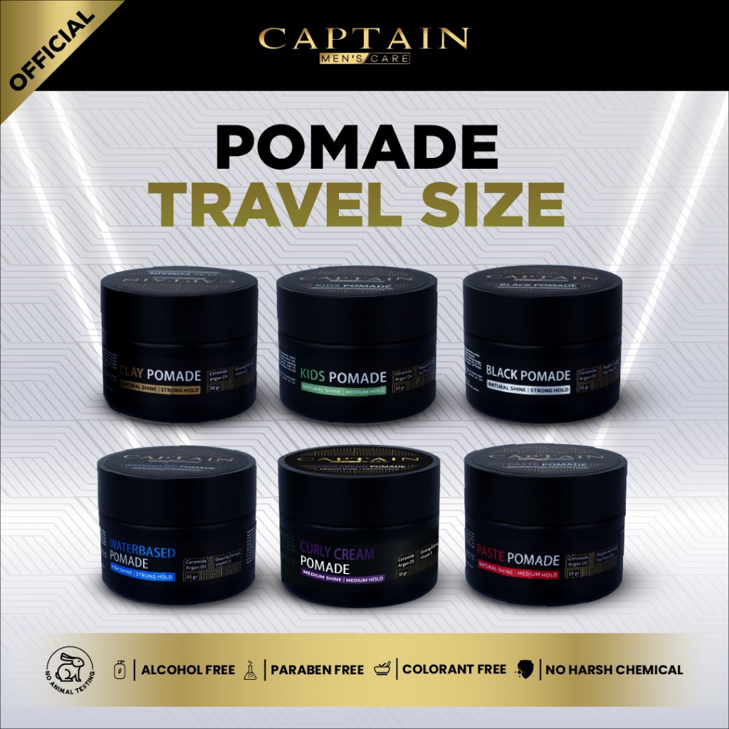 Jual CAPTAIN POMADE ALL VARIAN ( POMADE BLACK CLAY WATERBASED KIDS ...