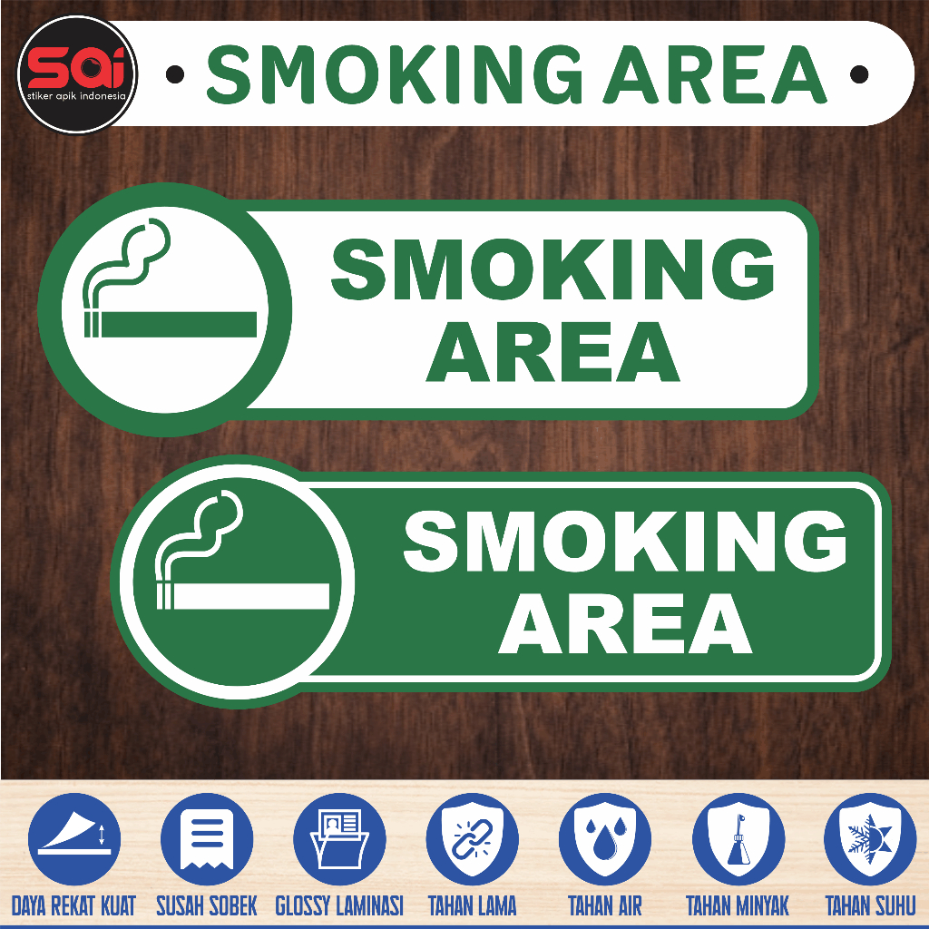 Jual STIKER VINYL SMOKING AREA LAMINASI GLOSSY | Shopee Indonesia