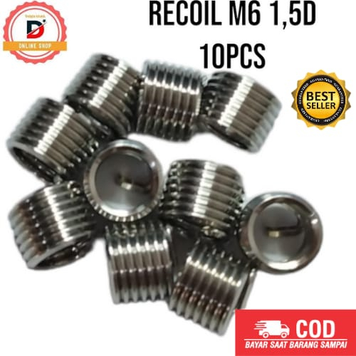 Jual 10pcs Recoil M6x1 1,5D Helicoil Verbos Repair Baut slek Pembuat ulang Drat | Shopee Indonesia
