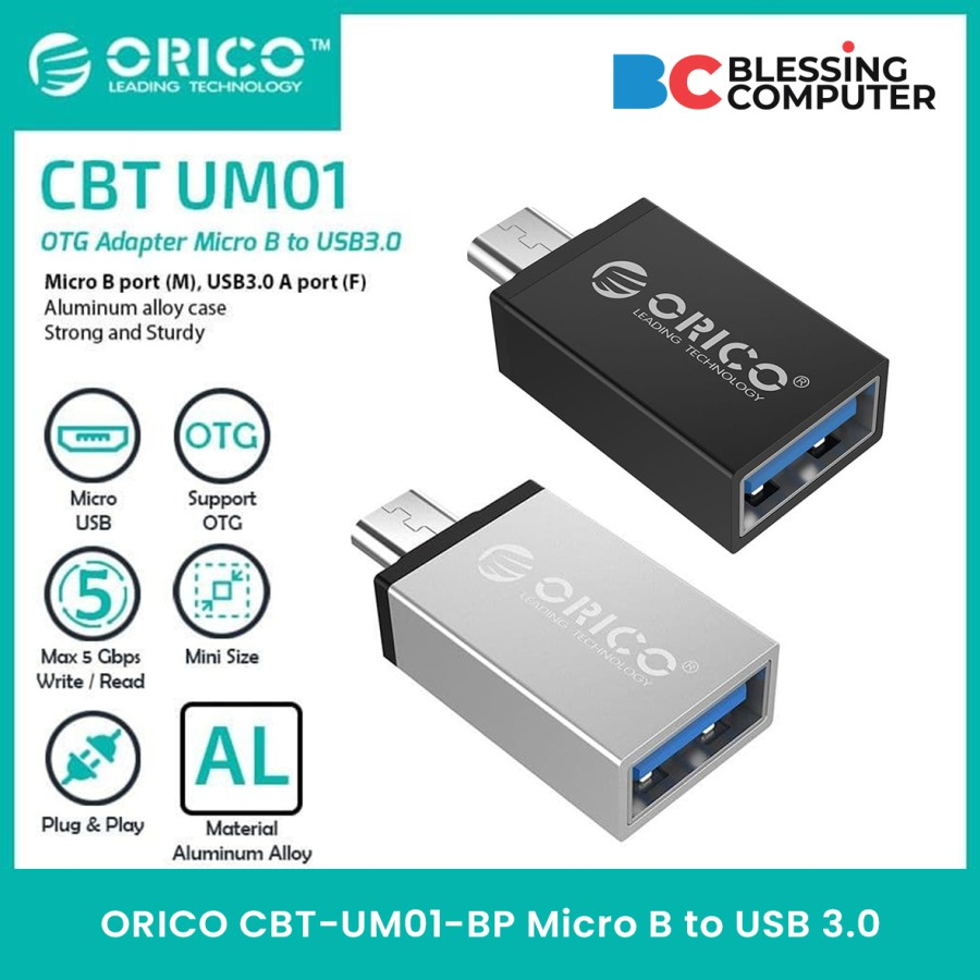 Jual ORICO CBT-UM01-BP Micro B to USB 3.0 Silver | Shopee Indonesia