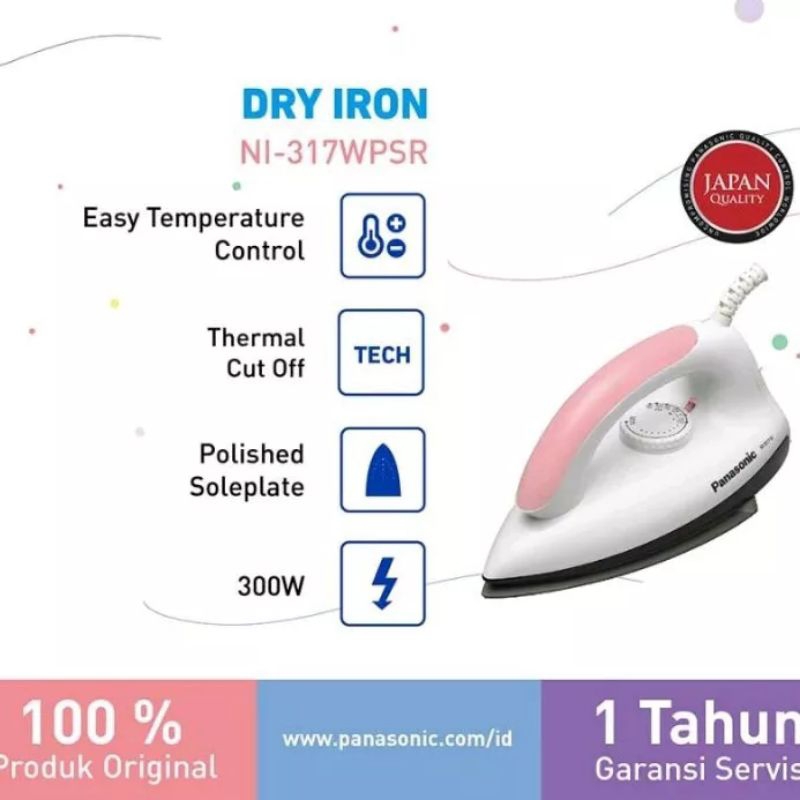 Jual Panasonic Dry Iron Setrika NI317 300 Watt | Shopee Indonesia