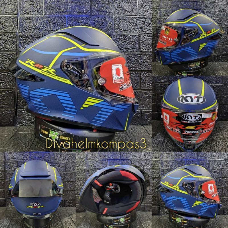 Jual HELM KYT R2R CONCEPT MATT BLUE/YELLOW|NEW HELM KYT R2R | Shopee ...