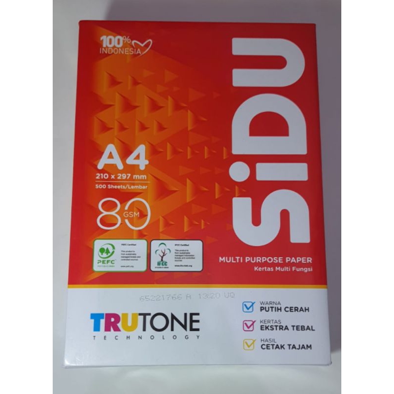 Jual KERTAS HVS A4 SIDU 80 gr 500 sheets | Shopee Indonesia