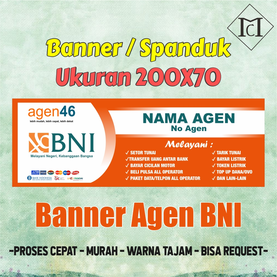 Jual Spanduk Banner Agen BNI Bisa Request Desain Dan Ukuran | Shopee ...