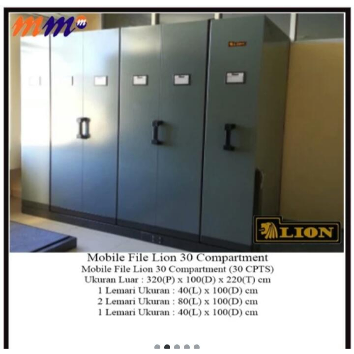 Jual mobile file/lemari arsip dorong 30 compartment ready makassar ...