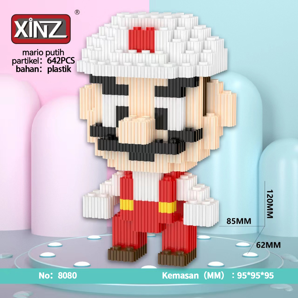 Jual JAKi Block Super mario Blok teka-teki Nano Series kartun mario ...