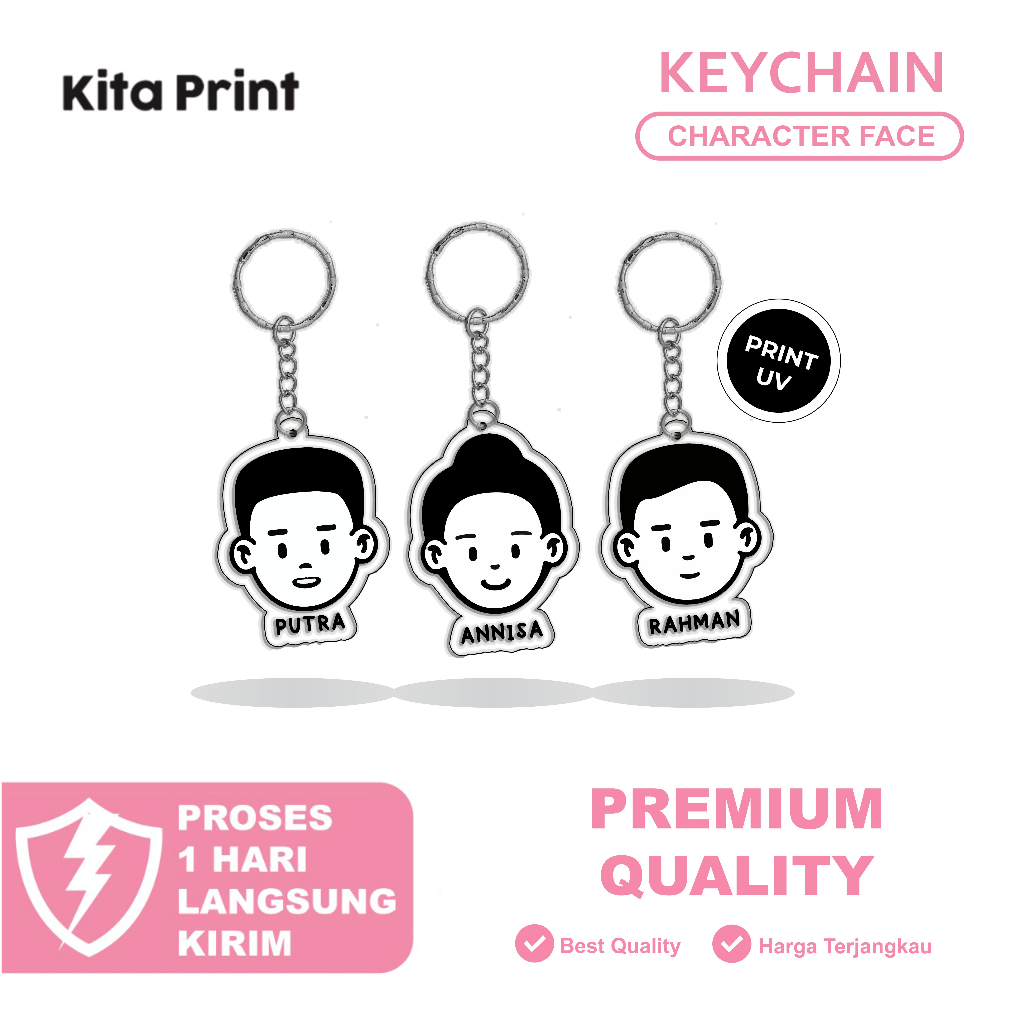 Jual Gantungan Kunci Custom Karakter Unik Ganci Custom 1 Sisi 2 Sisi ...