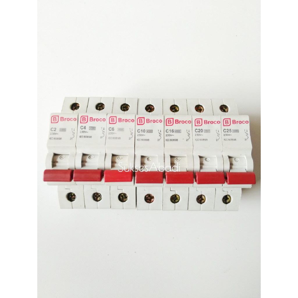 Jual MCB BROCO 1PHASE /1P / 1 PHASE 2A , 4A , 6A , 10A , 16A , 20A , 25A | Shopee Indonesia