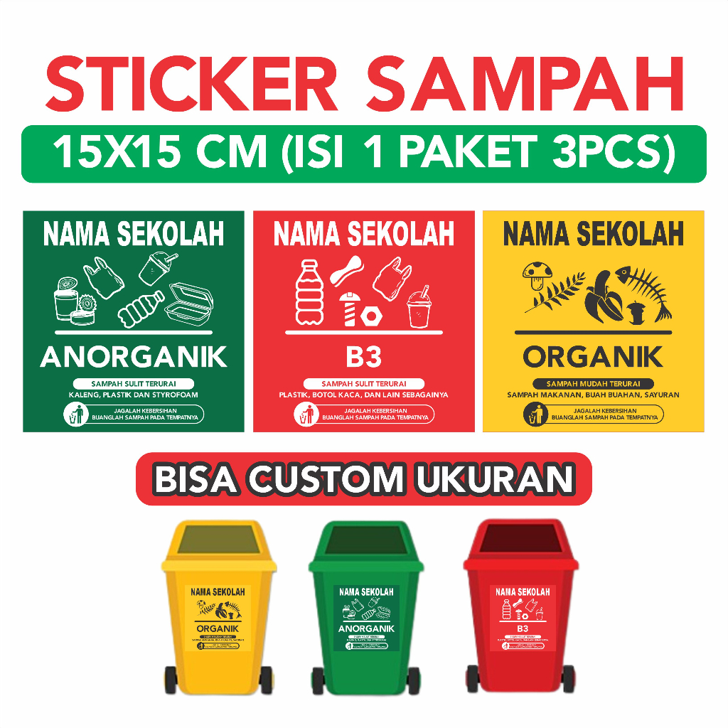 Jual Sticker Tong Sampah Bisa Custom | Shopee Indonesia