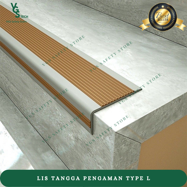 Jual Lis Tangga Pengaman Anti Selip Type L 5cm Step Nosing + Perekat 3M ...