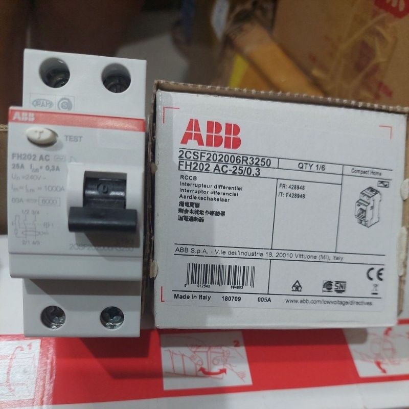 Jual rccb elcb ABB 2p fh202 ac-25A/0.3 25a 30ma | Shopee Indonesia
