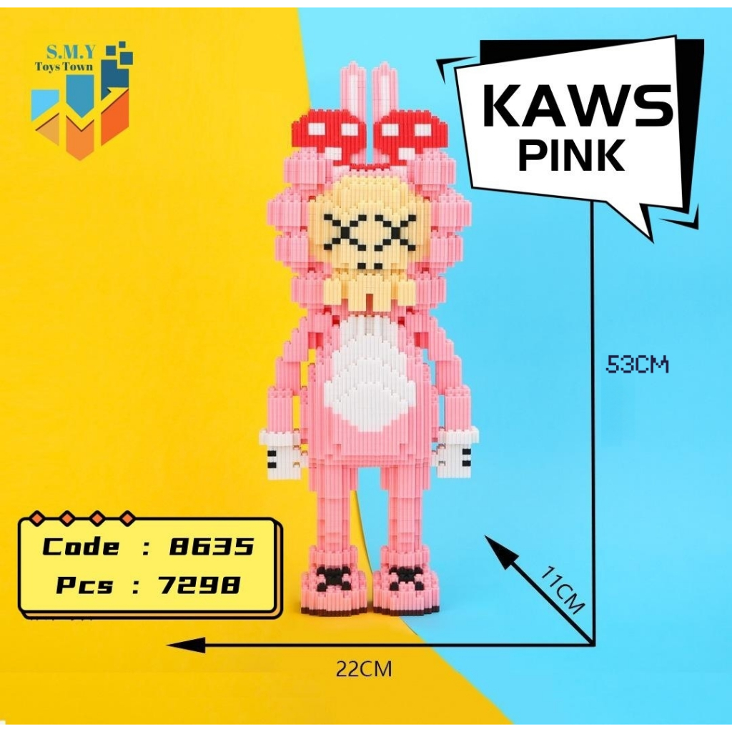 Jual SMY Toystown Kaws Pink Big Mainan Bangunan Nano Block Bricks ...