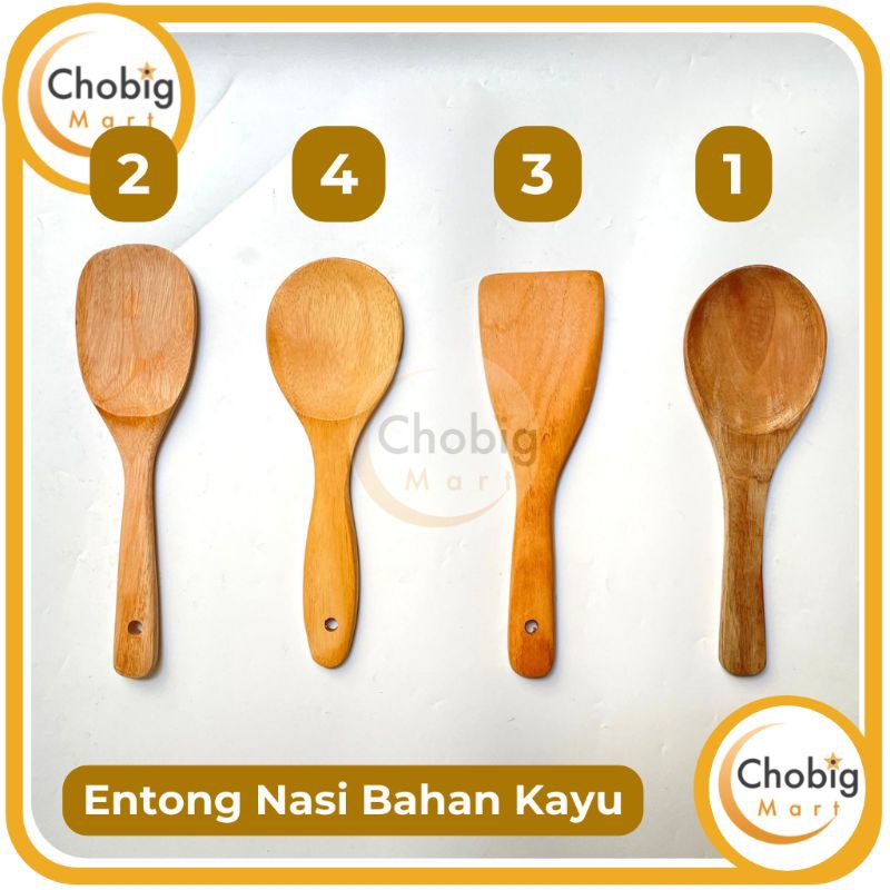 Jual CHOBIG Cintung Centong Nasi Sendok Entong Kayu Jati Mahoni Wooden ...
