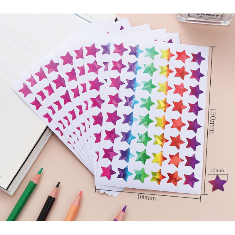 Jual STIKER LOVE BINTANG BULAT BERKILAP (1 LEMBAR) | Shopee Indonesia