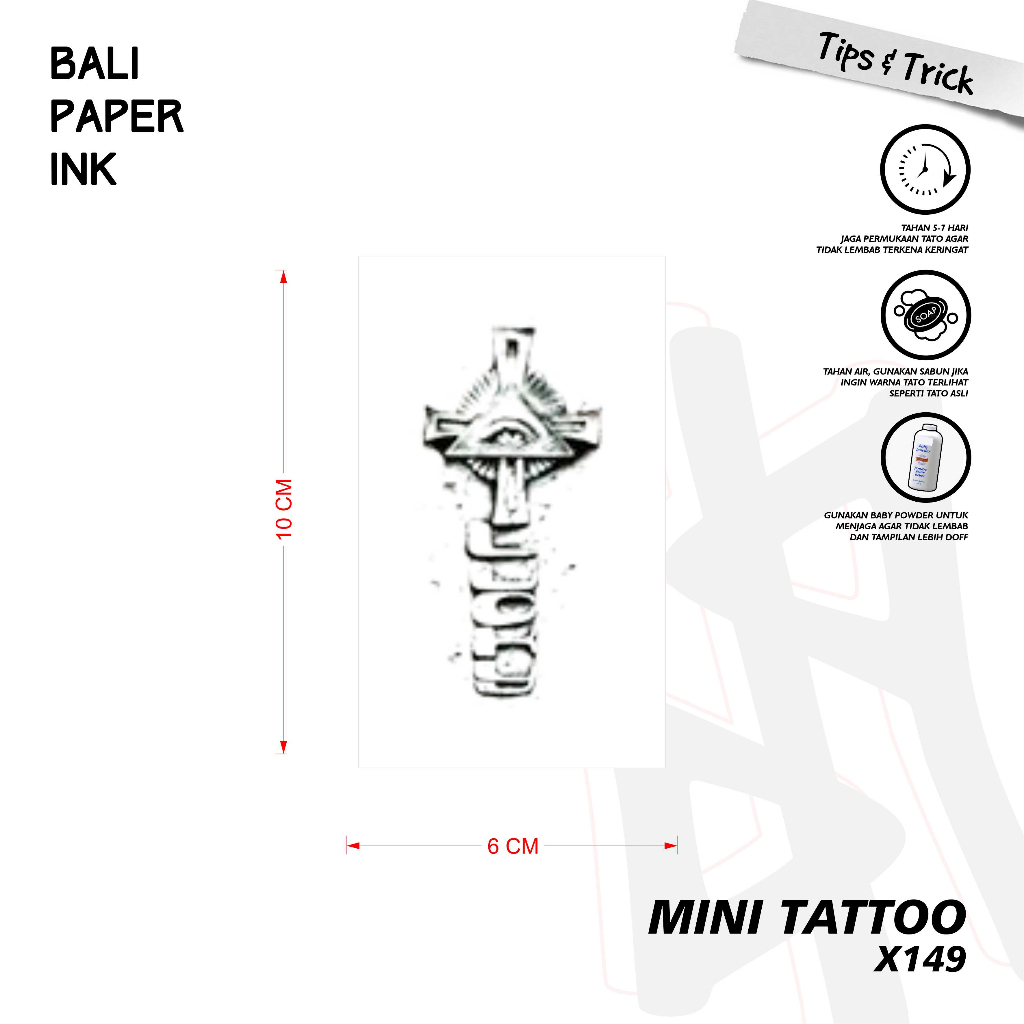 Jual Bali Paper Ink X149 Eye ilu Tatto Temporary Basic Tato Temporer ...