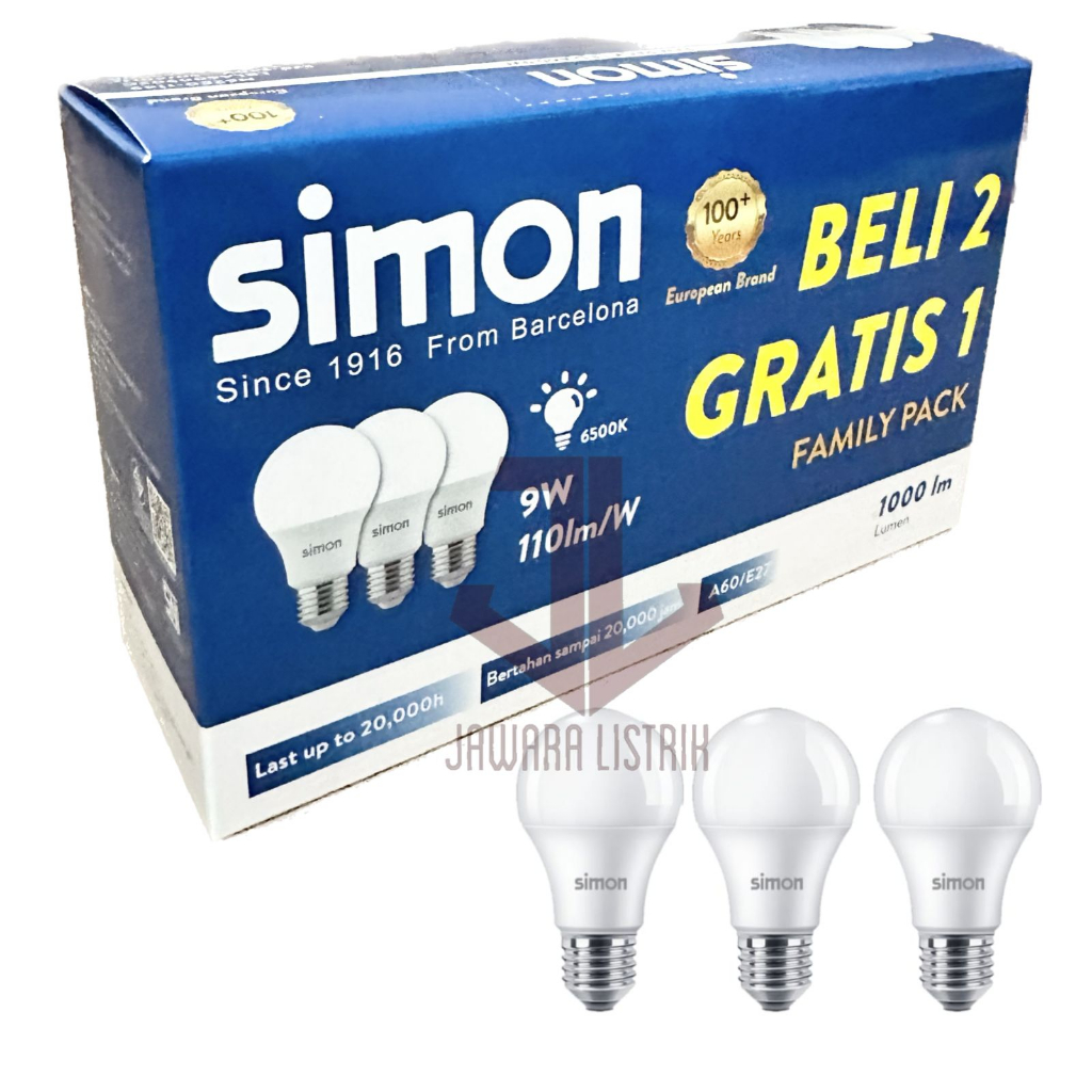 Jual SIMON FAMILY PACK LED 9 W BELI 2 GRATIS 1 LAMPU MURAH BERGARANSI ...