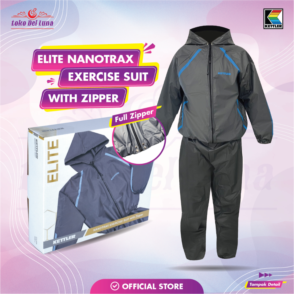 Jual KETTLER Elite Nanotrax Exercise Suit With Ziper Baju Sauna ...