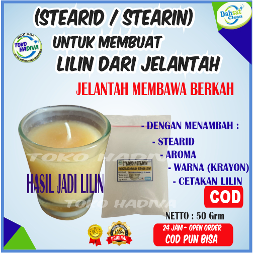 Jual Stearid/Stearin_(50 grm) Pengeras/Pembeku Minyak_Pembuatan Lilin ...