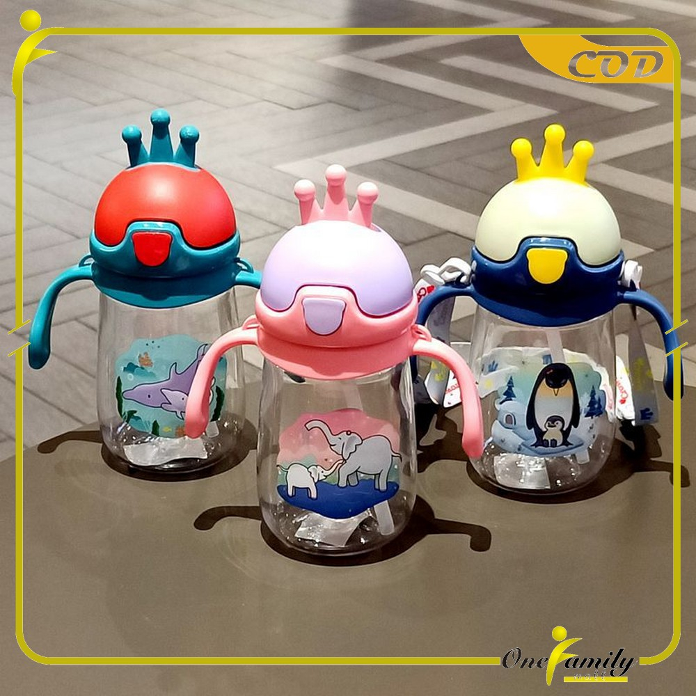 Jual ONE-C913 Botol Minum Anak 380ML Motif Mahkota Karakter Kartun Lucu ...