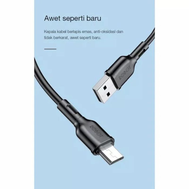 Jual KABEL DATA ROBOT RBM100 MICRO USB DATA CABLE | Shopee Indonesia