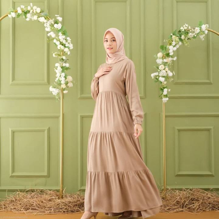 Jual Gamis Susun Crinkle Airflow Gamis Ruffle Homey Dress Crinkle ...