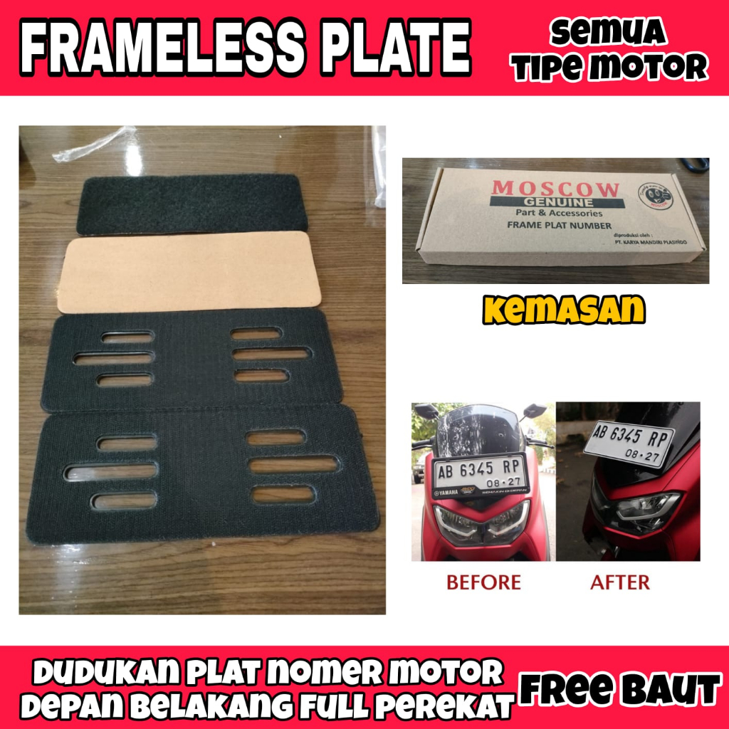 Jual FRAMELESS PLAT NOMOR DUDUKAN PLAT NOMOR UNIVERSAL FRAME PLAT NOMOR ...
