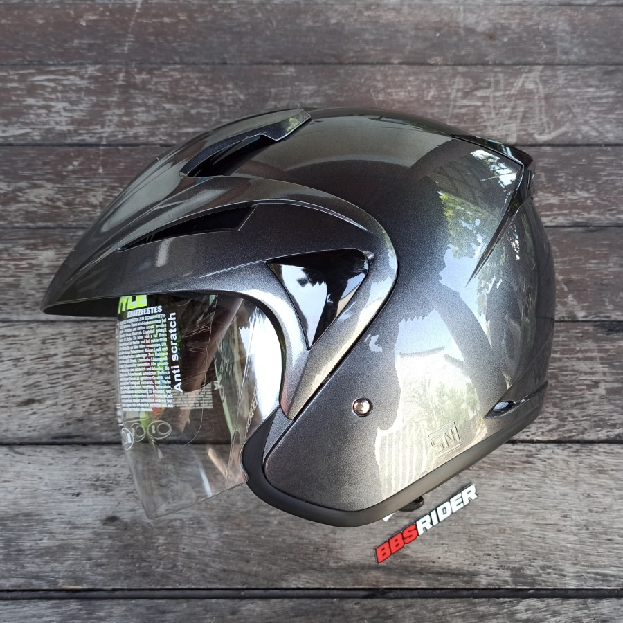 Jual Helm Hiu Arrow Graphite Double Visor | Shopee Indonesia