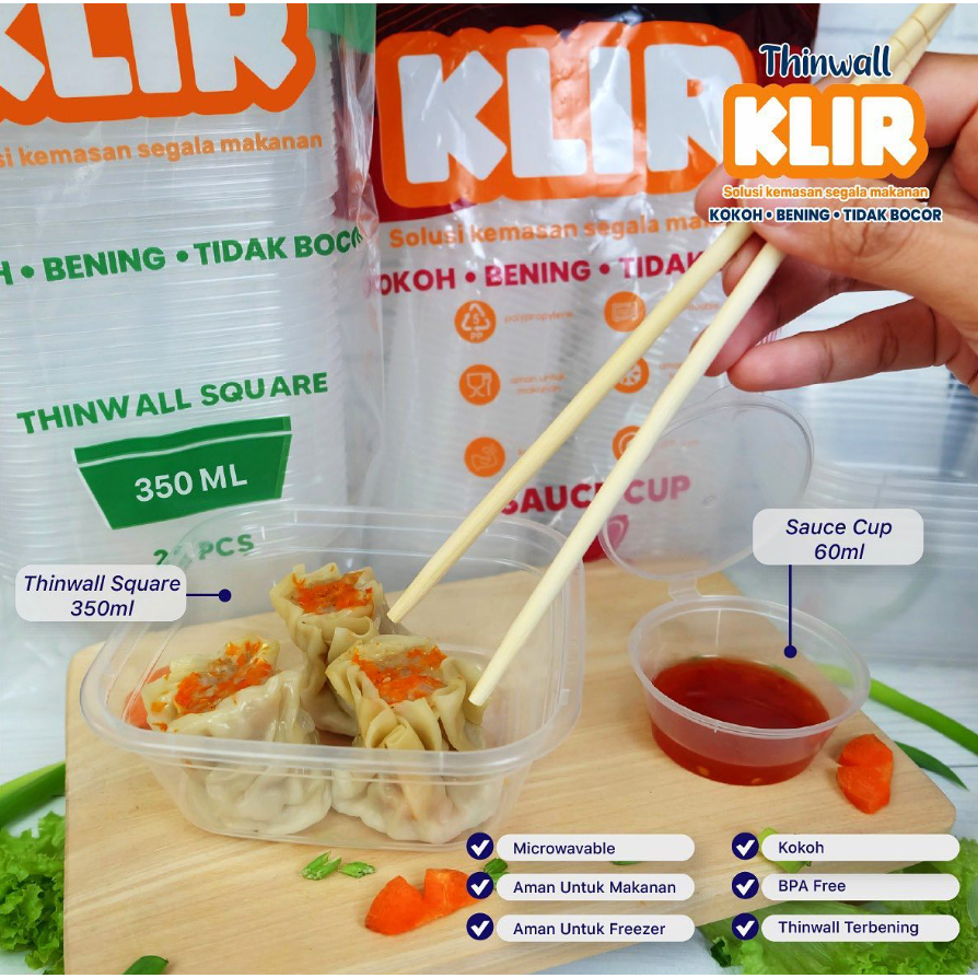 Jual Thinwall KLIR Kotak Square 350ml (25pcs) | Shopee Indonesia
